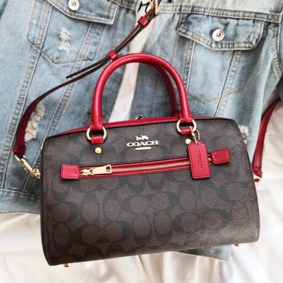 Coach | Bags | Coach Rowan Satchel Bag In Signature Canvas Goldbrown ...